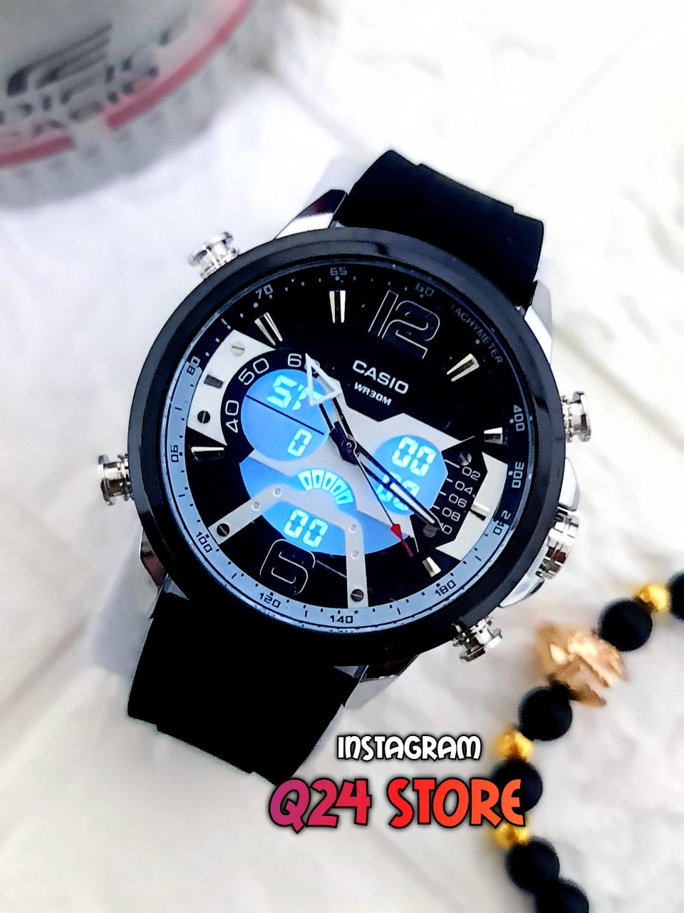 ️ RELOJ CASIO GOMA NEGRO ⌚ Q-24store